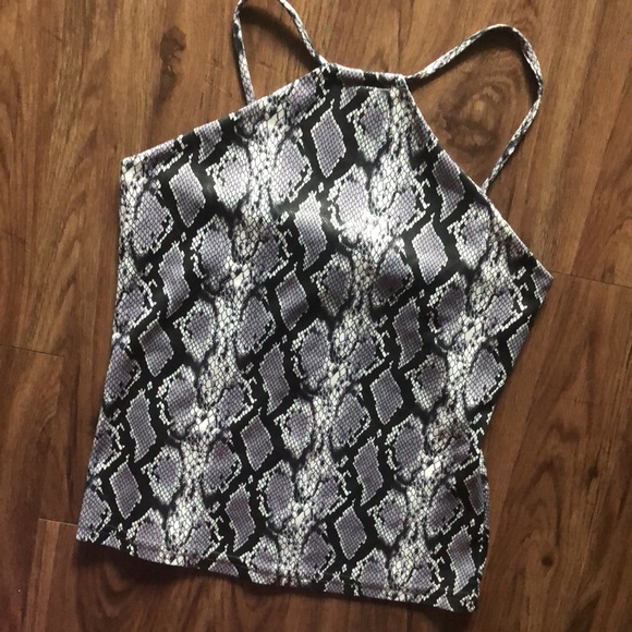 Vintage | Tops | Vintage 9s Y2k Fabulous Snake Print Halter Pullon ...